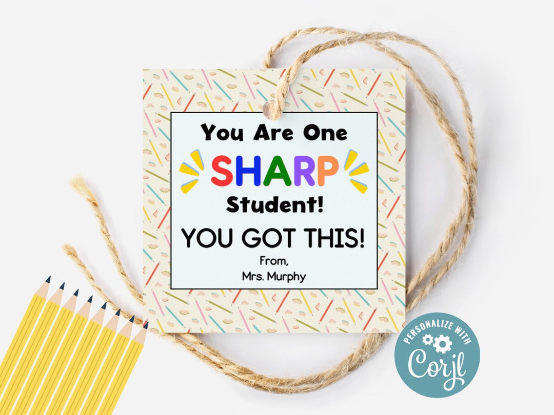 Testing Motivation Tag Printable, Editable One Sharp Student Tag ...