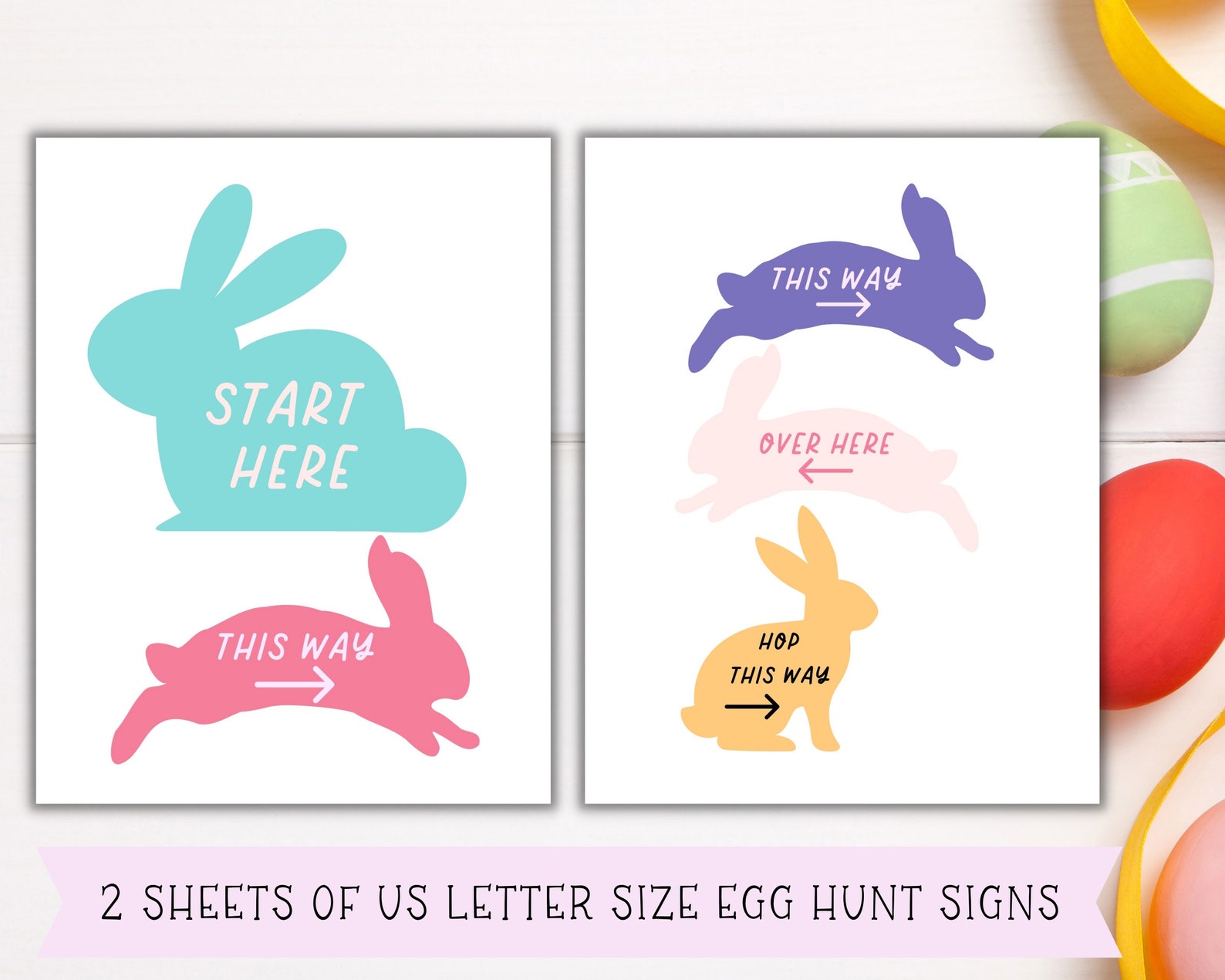 Easter Egg Hunt Signs Easter Egg Hunt Kit Egg Hunt Yard Signs Kids Egg ...