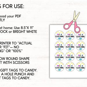 Pre-k Graduation Class Ring Gift Tags or Stickers, Pre-k Graduation ...