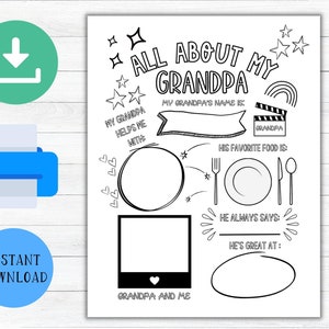 All About My Grandpa Printable | Father's Day Questionnaire | All About ...