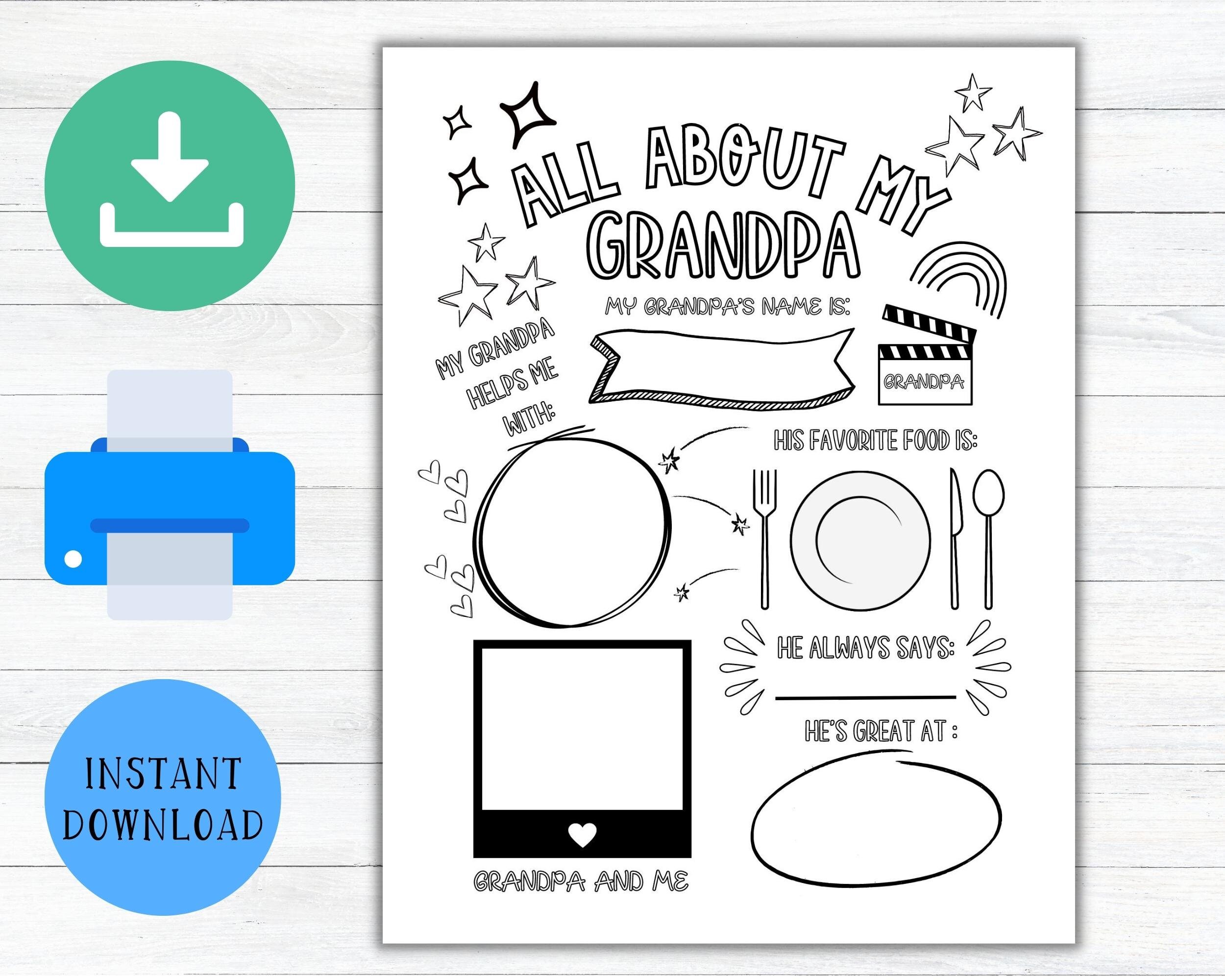 All About My Grandpa Printable | Father's Day Questionnaire | All About ...