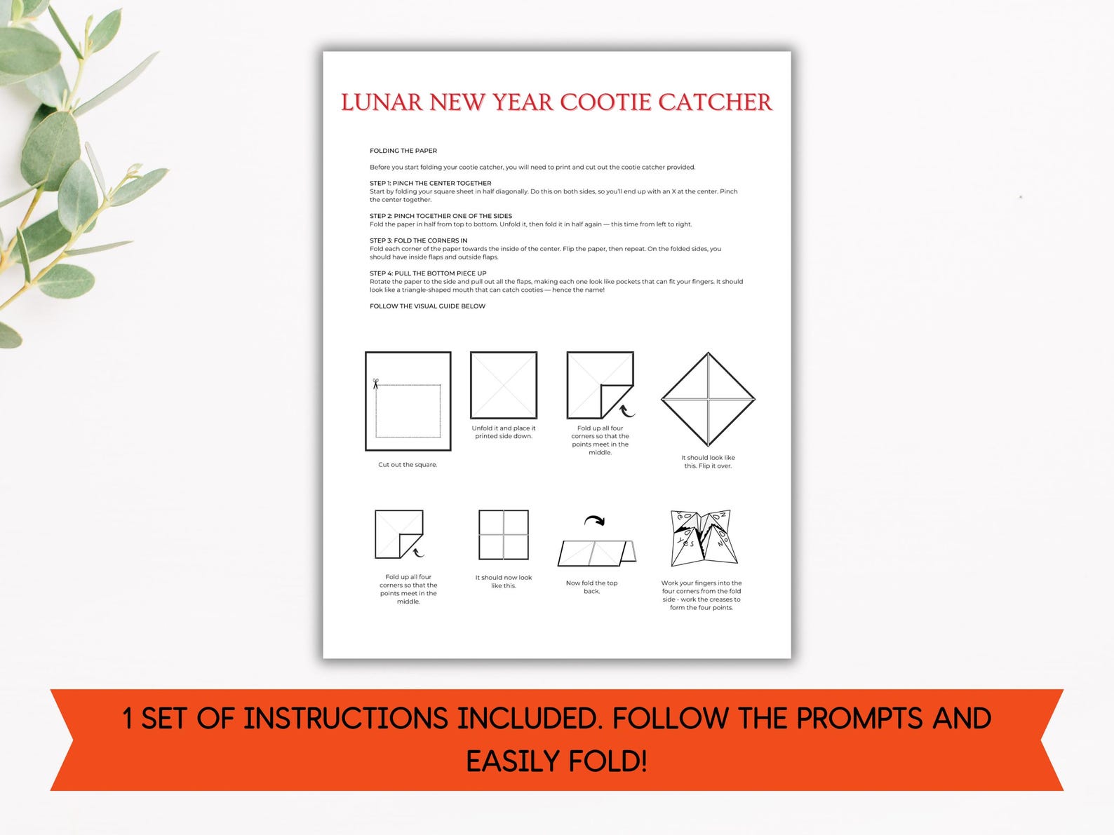 Printable Lunar New Year Cootie Catcher, Chinese New Year Fortune ...