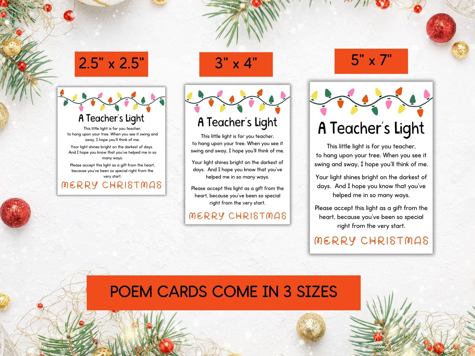 A Teacher's Light Printable Poem, Teachers Light Tag, Teacher Gift Tag ...