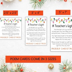 A Teacher's Light Printable Poem, Teachers Light Tag, Teacher Gift Tag ...