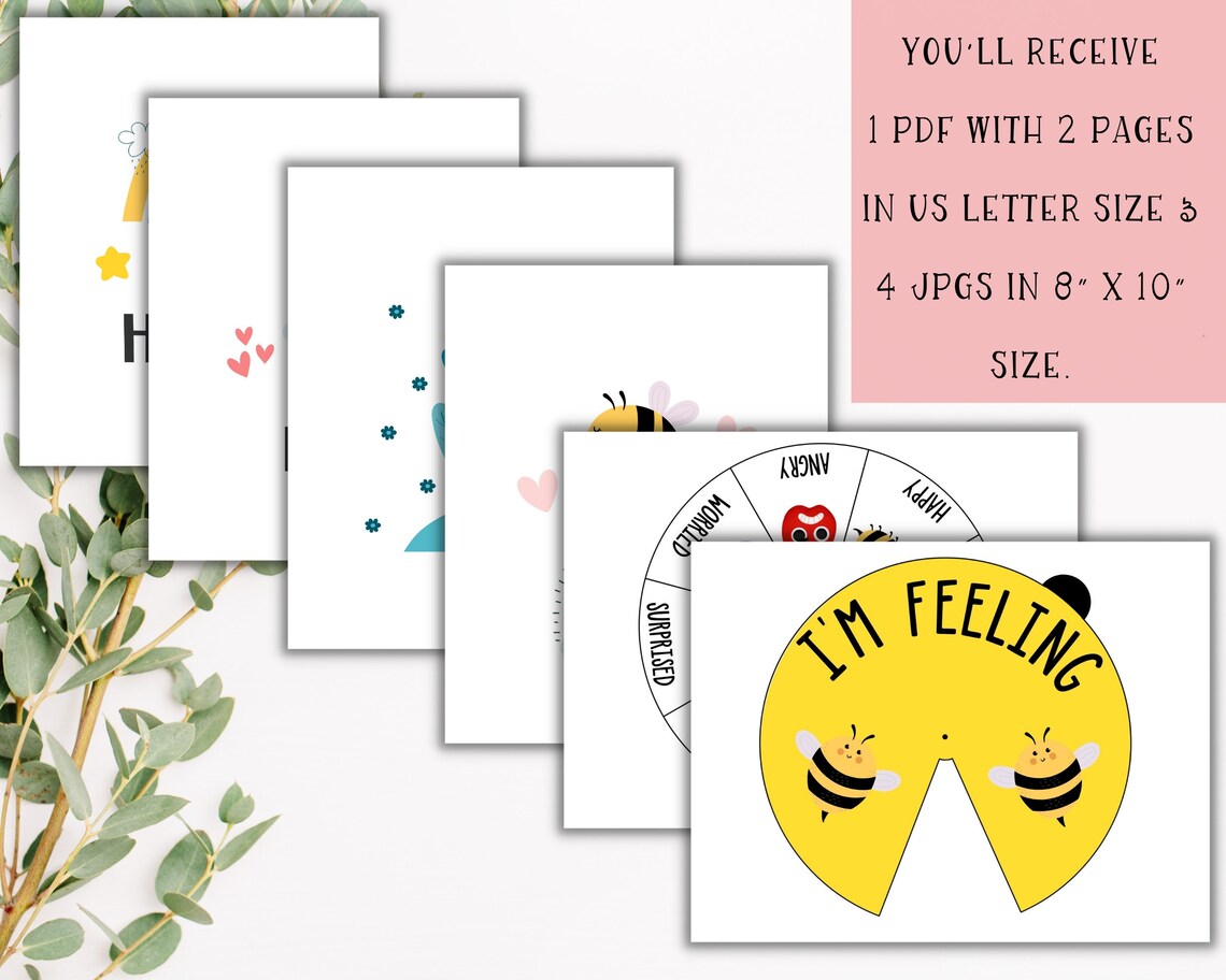 Honey Bee Feelings Wheel for Kids Emotions Wheel Wheel of Emotions ...