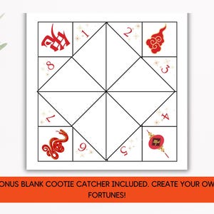 Printable Lunar New Year Cootie Catcher, Chinese New Year Fortune ...
