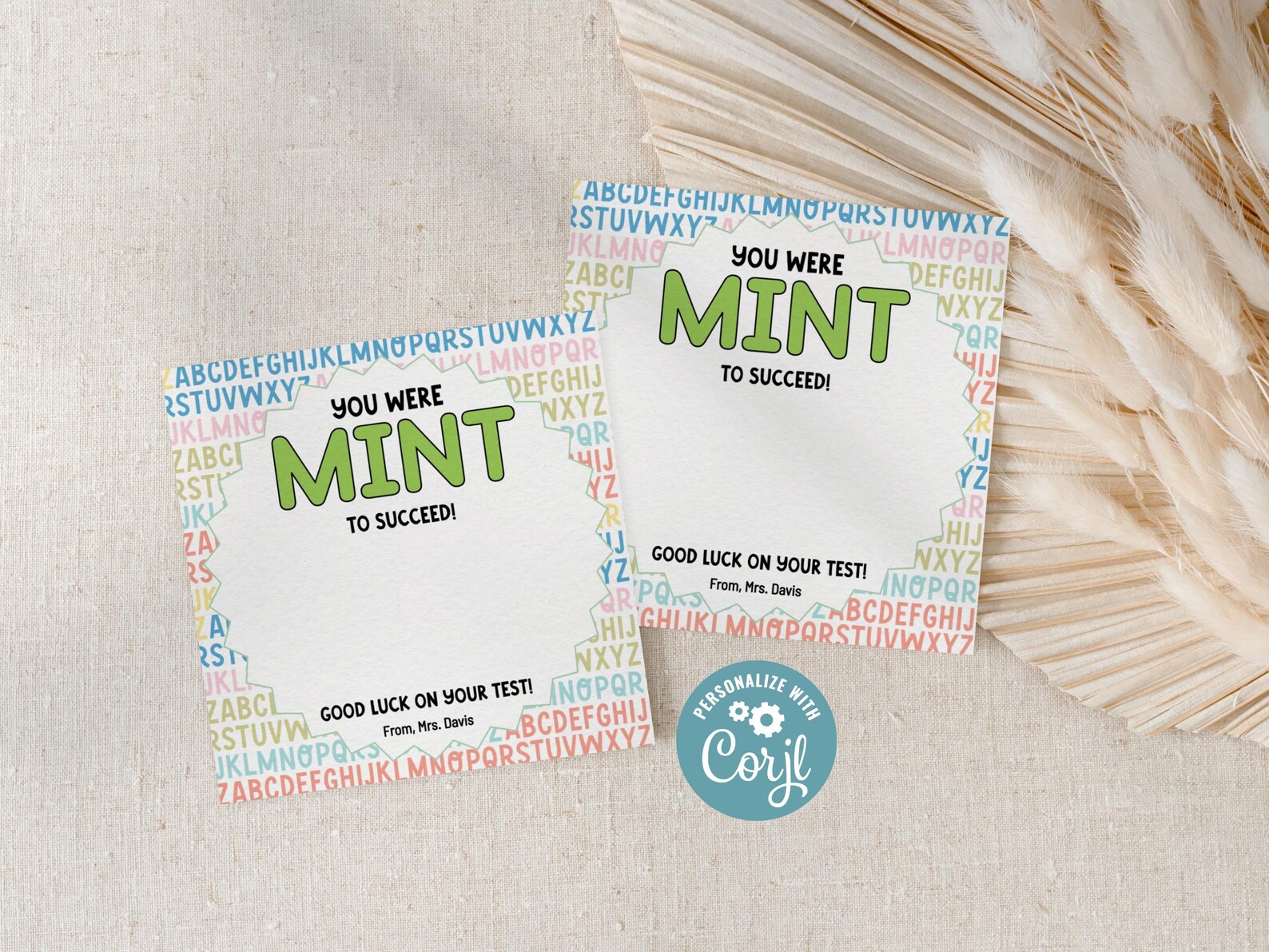 You Were Mint to Succeed Testing Motivation Tag Printable, Editable ...