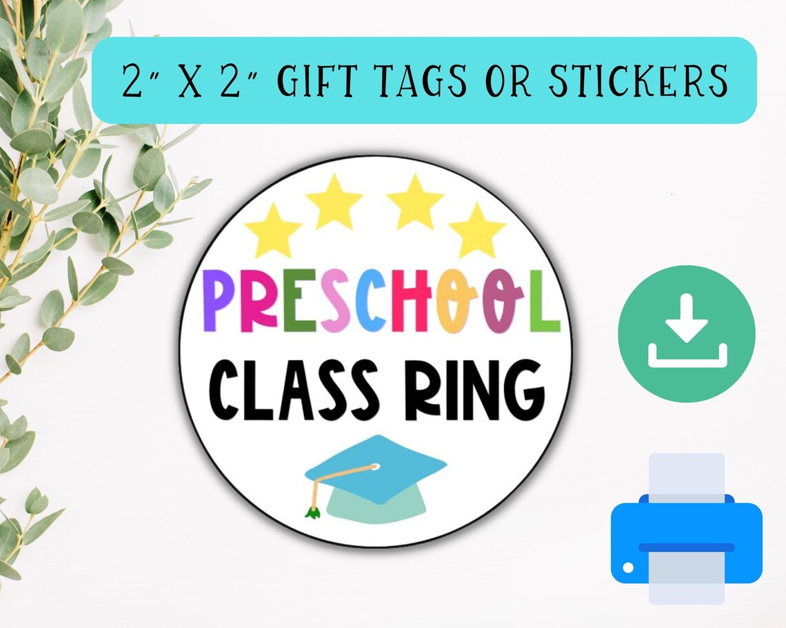 Preschool Graduation Class Ring Gift Tags or Stickers Pre-k - Etsy