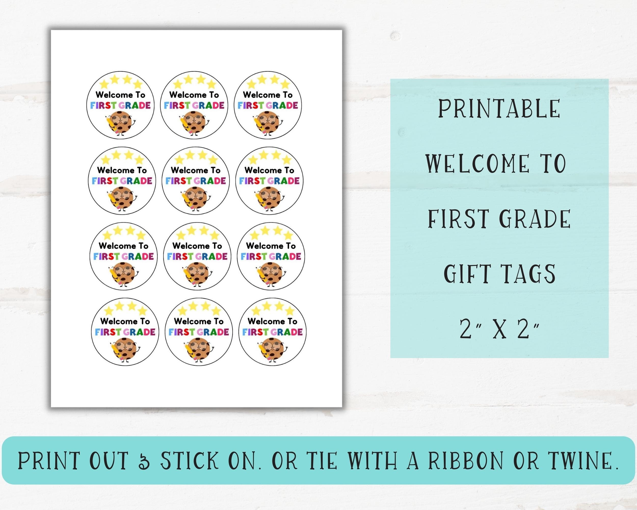 Welcome to First Grade Gift Tags or Stickers | Back to School Tag ...