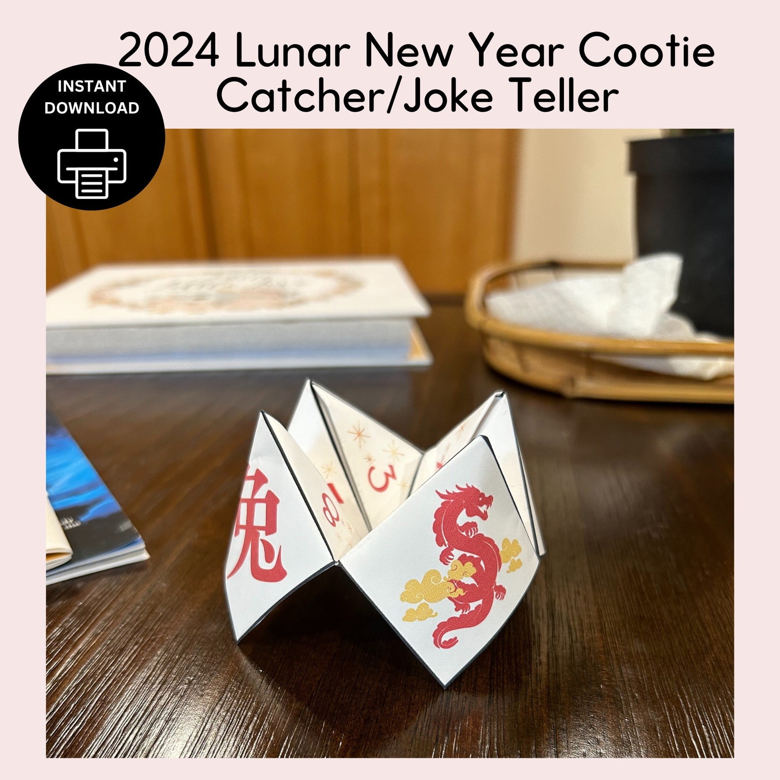 Printable Lunar New Year Cootie Catcher, Chinese New Year Fortune ...