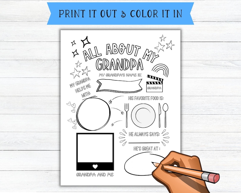 All About My Grandpa Printable | Father's Day Questionnaire | All About ...