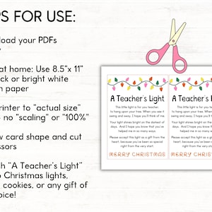 A Teacher's Light Printable Poem, Teachers Light Tag, Teacher Gift Tag ...