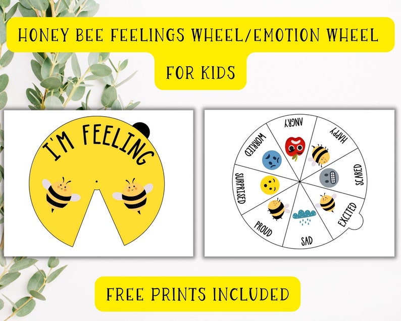Honey Bee Feelings Wheel for Kids Emotions Wheel Wheel of Emotions ...