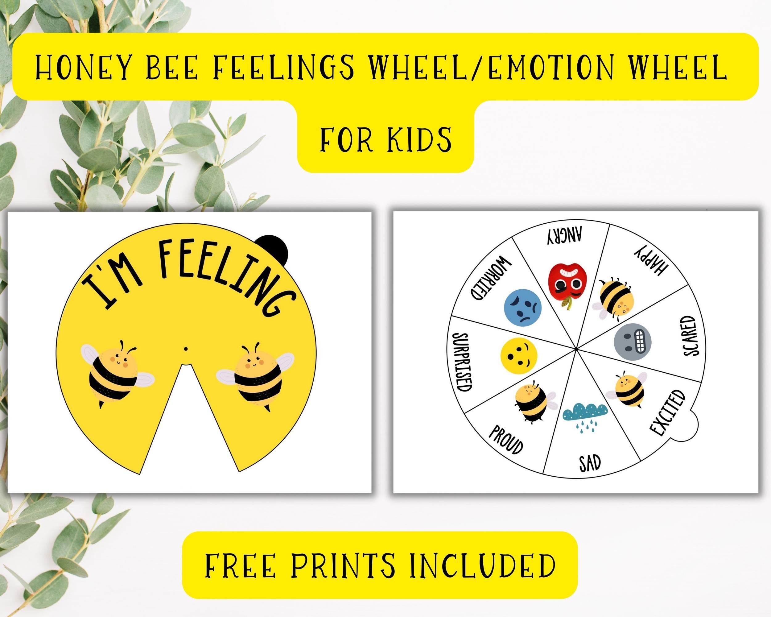 Honey Bee Feelings Wheel for Kids Emotions Wheel Wheel of Emotions ...