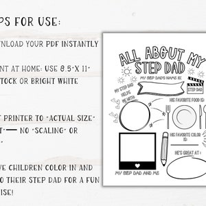 All About My Step Dad Printable Fill in the Blank | Father's Day ...
