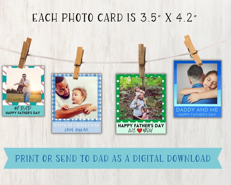 Printable Father's Day Photo Card Father's Day Frame Dad Photo Frame ...
