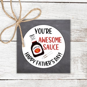 Father's Day Awesomesauce BBQ Sauce Gift Tags | Father's Day Gift Tag ...