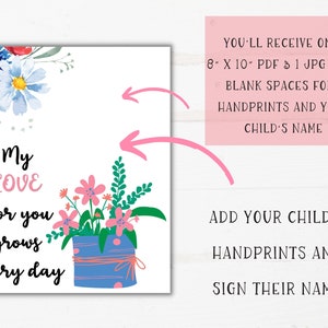 Mother's Day Handprint Art for Grandma | Printable Gift From Grandkids ...