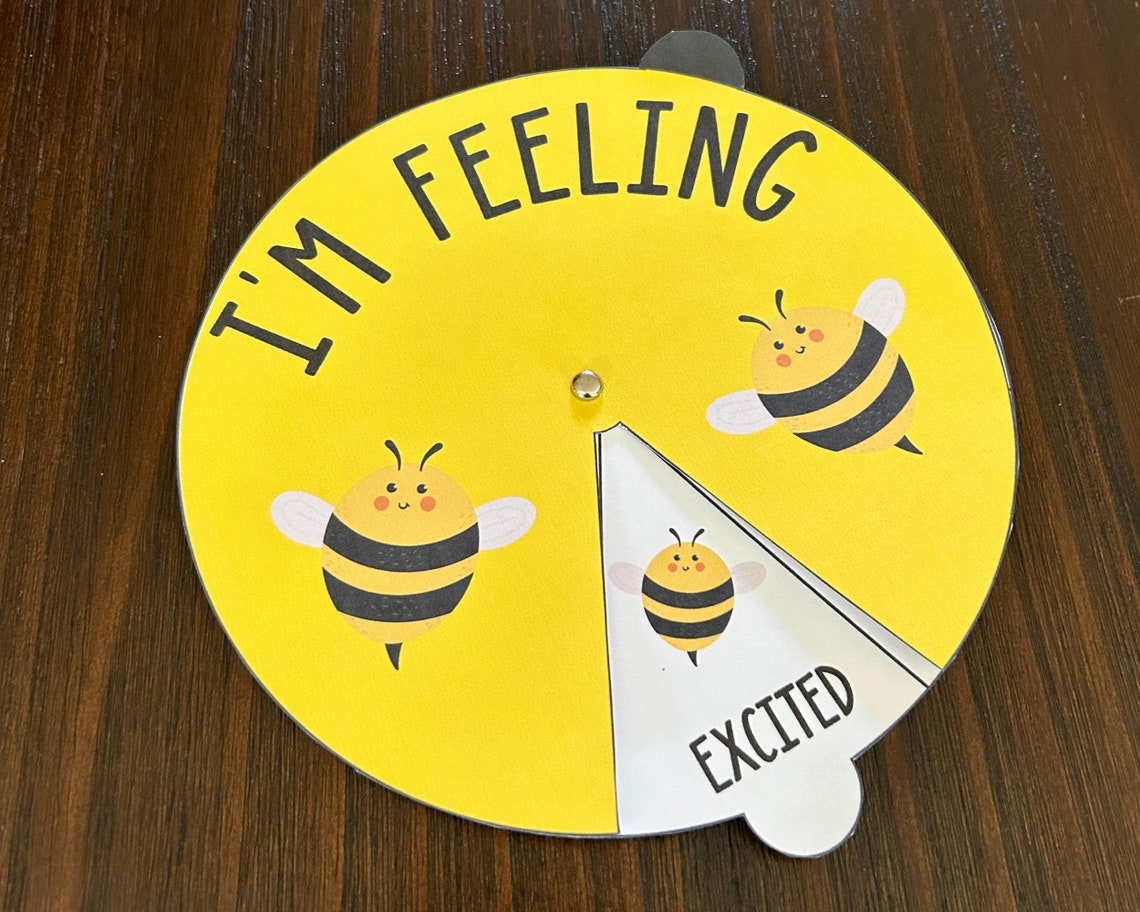 Honey Bee Feelings Wheel for Kids Emotions Wheel Wheel of Emotions ...