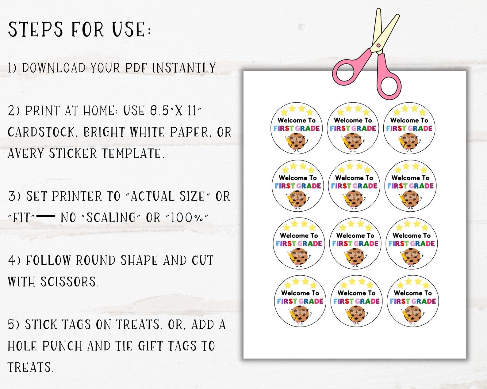 Welcome to First Grade Gift Tags or Stickers | Back to School Tag ...