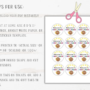 Welcome to First Grade Gift Tags or Stickers | Back to School Tag ...