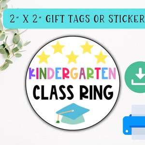 Kindergarten Graduation Class Ring Gift Tags or Stickers | Graduation ...