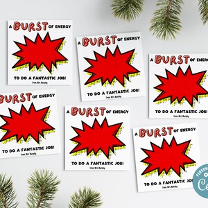 A Burst of Energy Testing Motivation Tag Printable, Editable Testing ...