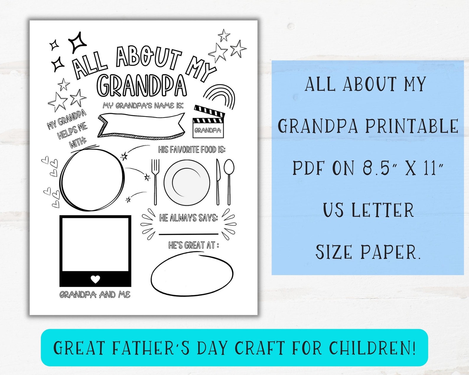 All About My Grandpa Printable | Father's Day Questionnaire | All About ...