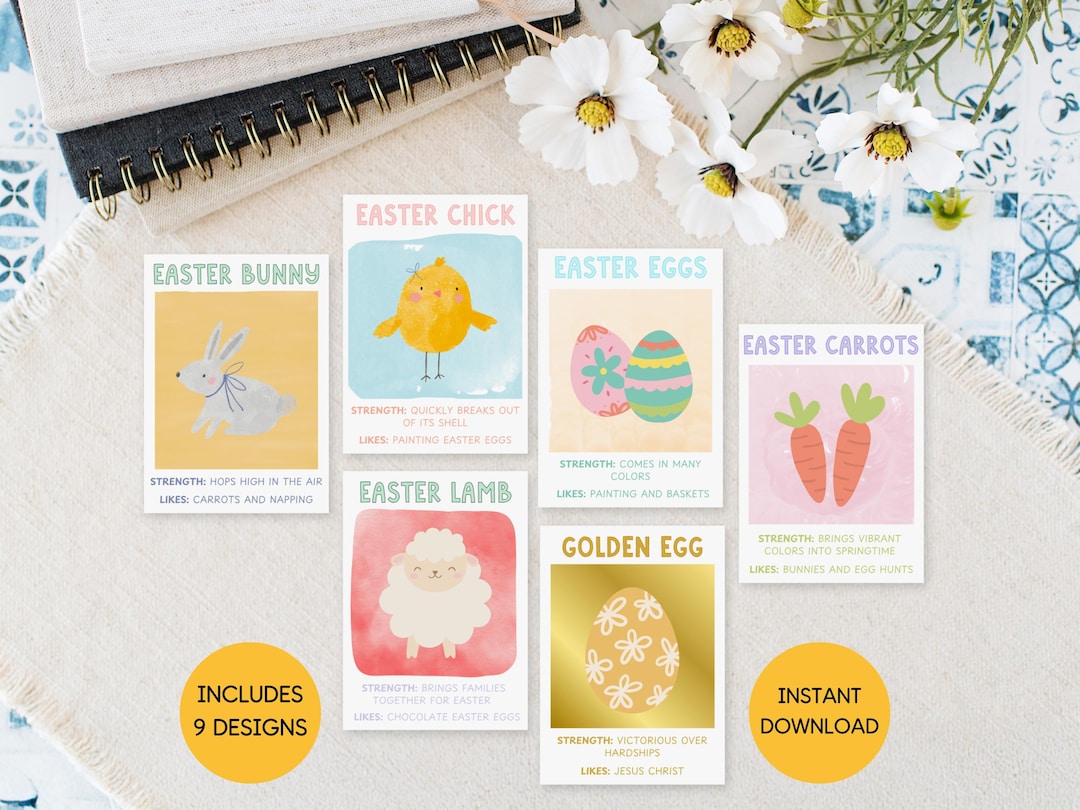 Easter Trading Cards Game, Printable Easter Activity, Easter ATC Cards ...