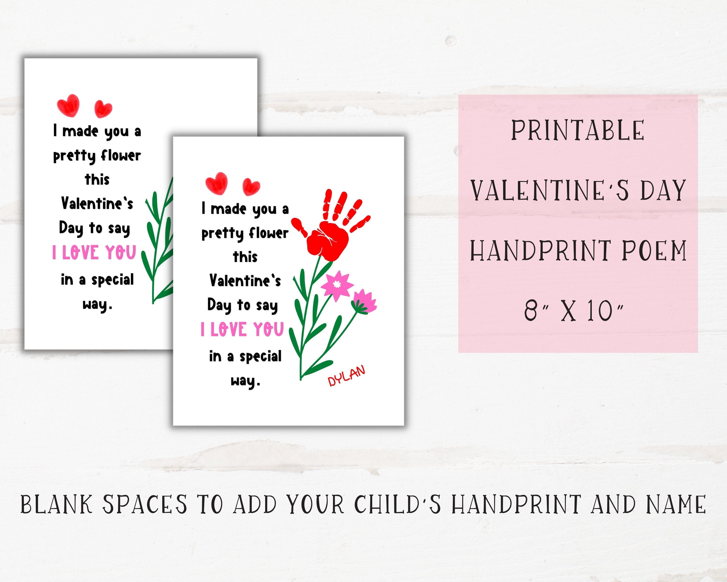 Valentine's Day Handprint Art Poem | Printable Valentine's Day Craft ...
