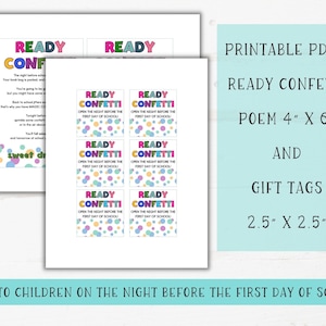 Ready Confetti Poem & Gift Tags | School Confetti | Ready Confetti Tag ...