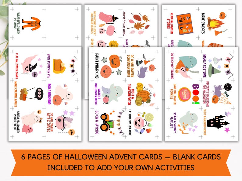 Editable Halloween Countdown Calendar Activity Cards, Printable ...