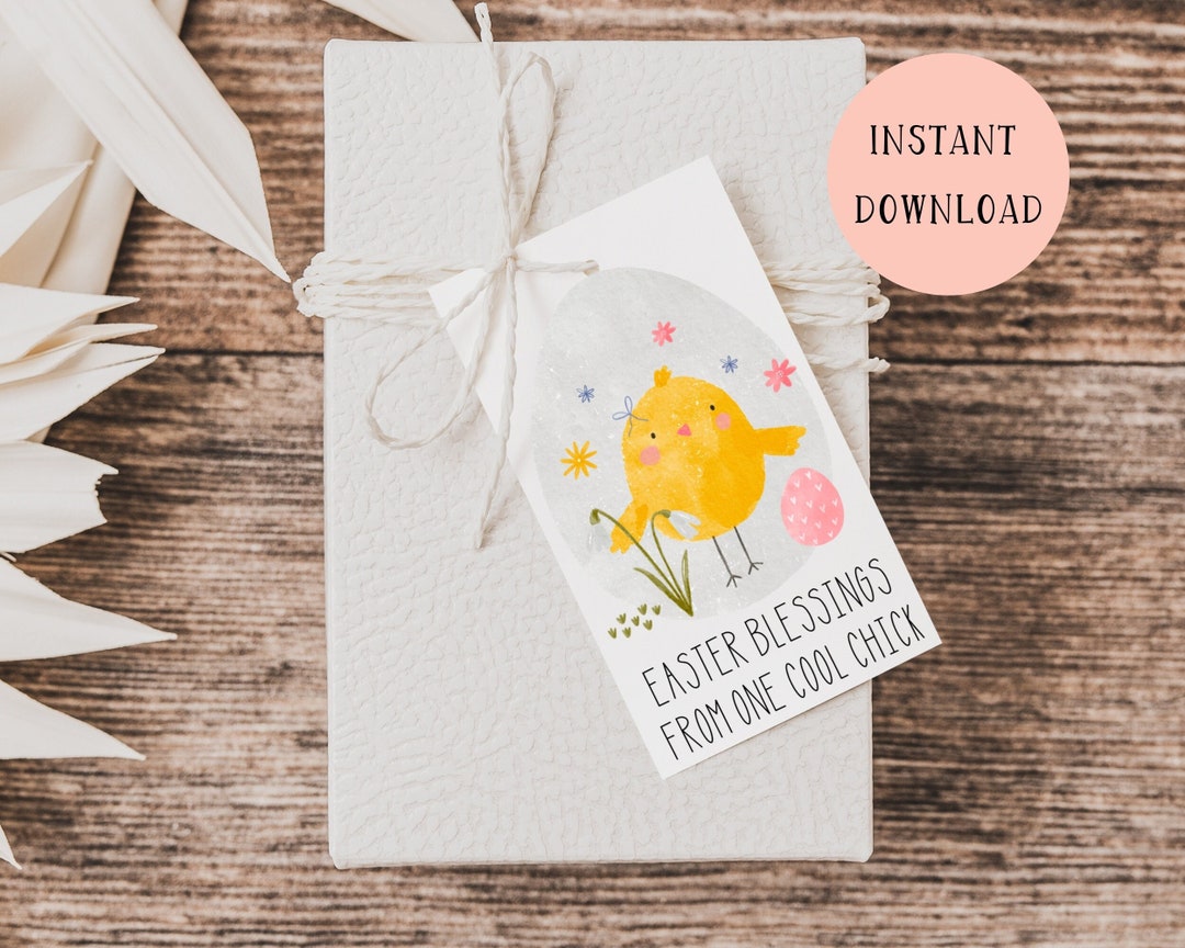 Printable Easter Chick Basket Tags | Easter Gift Tag | Easter Treat Bag ...