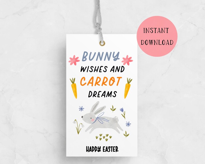 Printable Easter Basket Tags Easter Gift Tag Easter Treat Bag Happy ...
