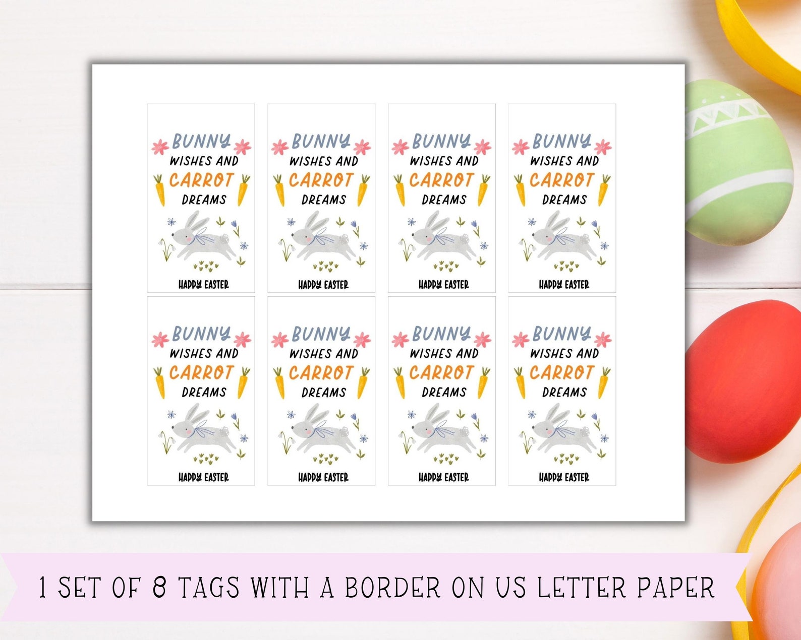 Printable Easter Basket Tags Easter Gift Tag Easter Treat Bag Happy ...