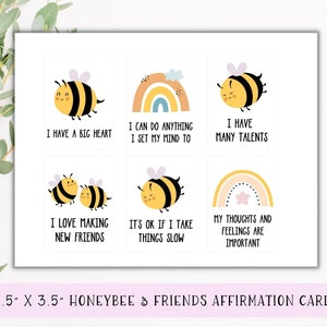 Honeybee Positive Affirmation Cards for Kids | Printable Affirmation ...