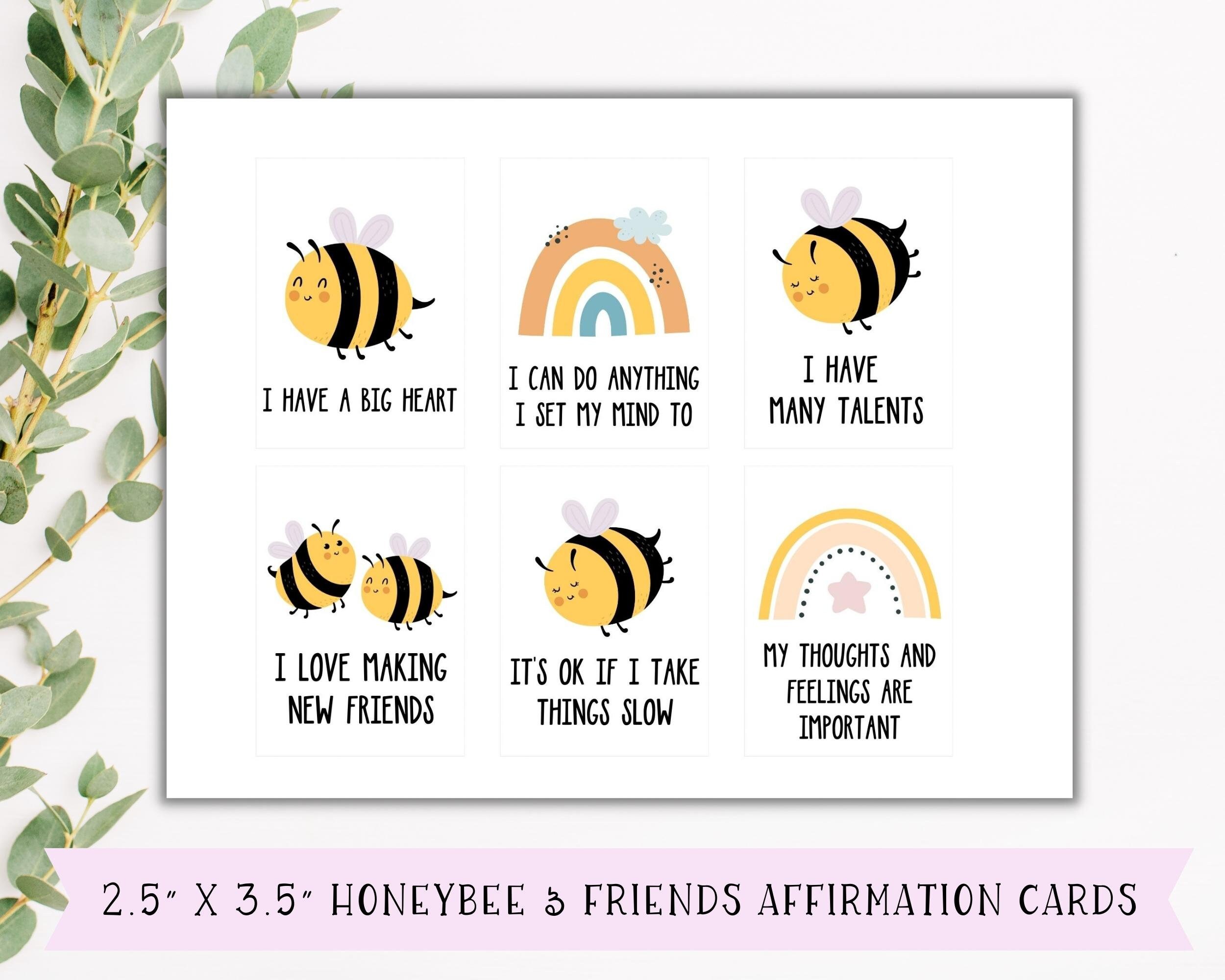 Honeybee Positive Affirmation Cards for Kids | Printable Affirmation ...