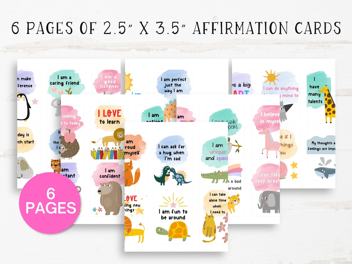 Positive Affirmation Cards for Kids 32 Printable Affirmation - Etsy