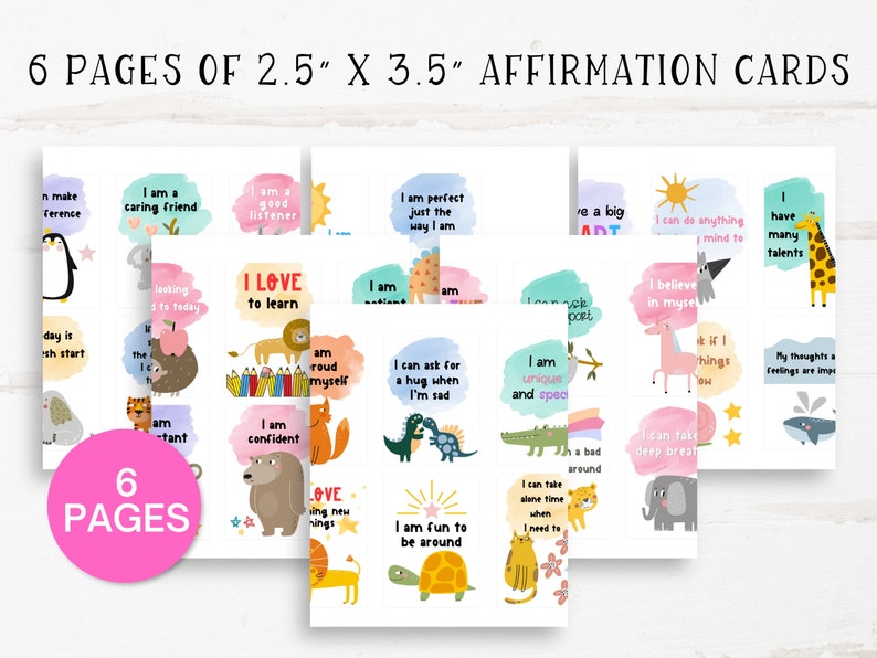 Positive Affirmation Cards for Kids | 32 Printable Affirmation Cards ...