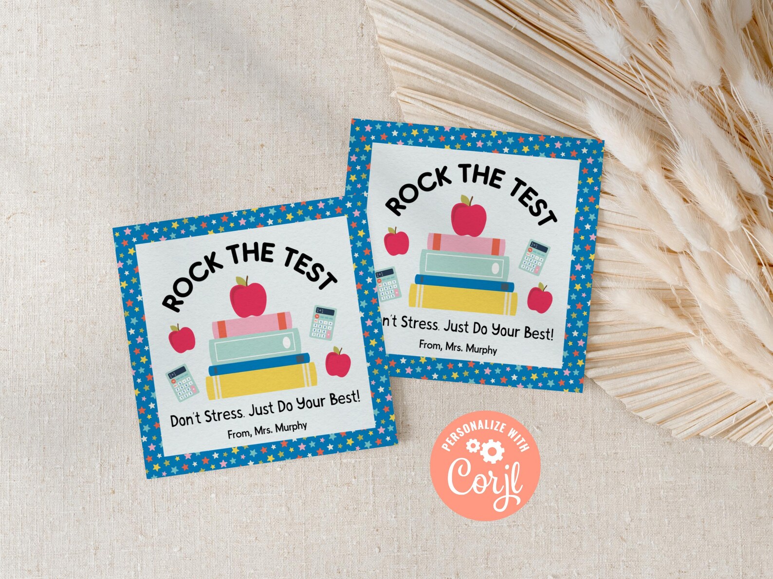 Testing Motivation Tag Printable, Editable Rock the Test Tag, Testing ...