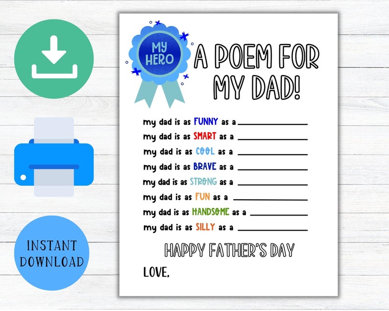 Father's Day Poem Preschool | Father's Day Poem | Personalized Poem ...