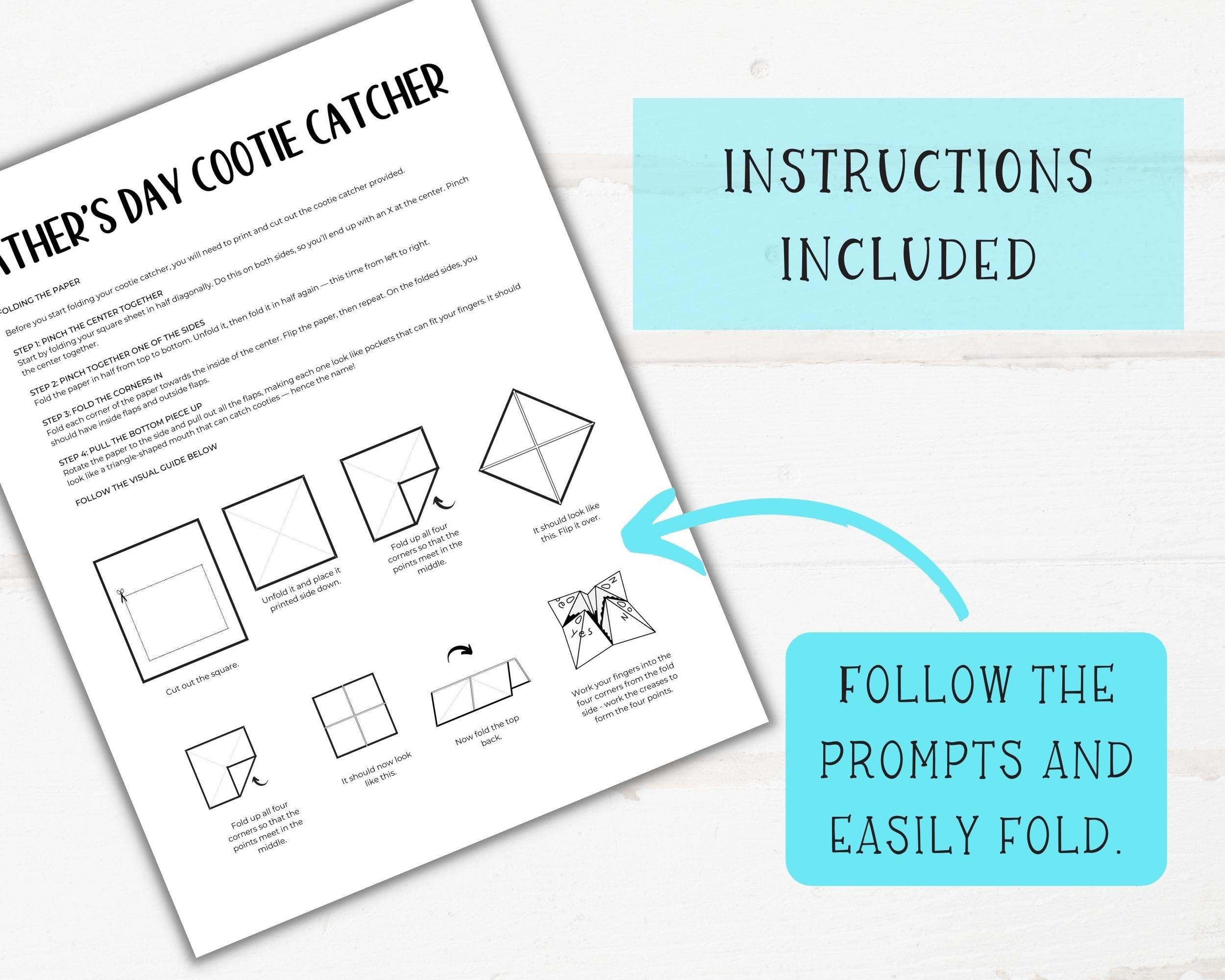 Father's Day Cootie Catcher | Fortune Teller Game | Father's Day Games ...