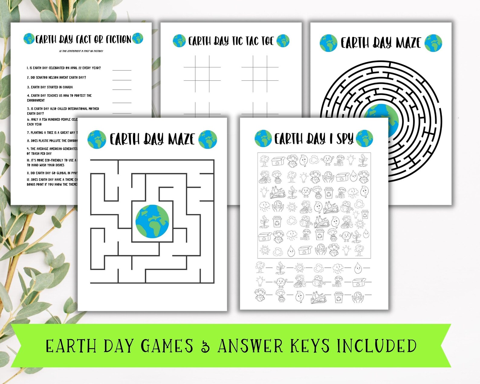Earth Day Activities Bundle Earth Day Word Search Earth Day Trivia ...