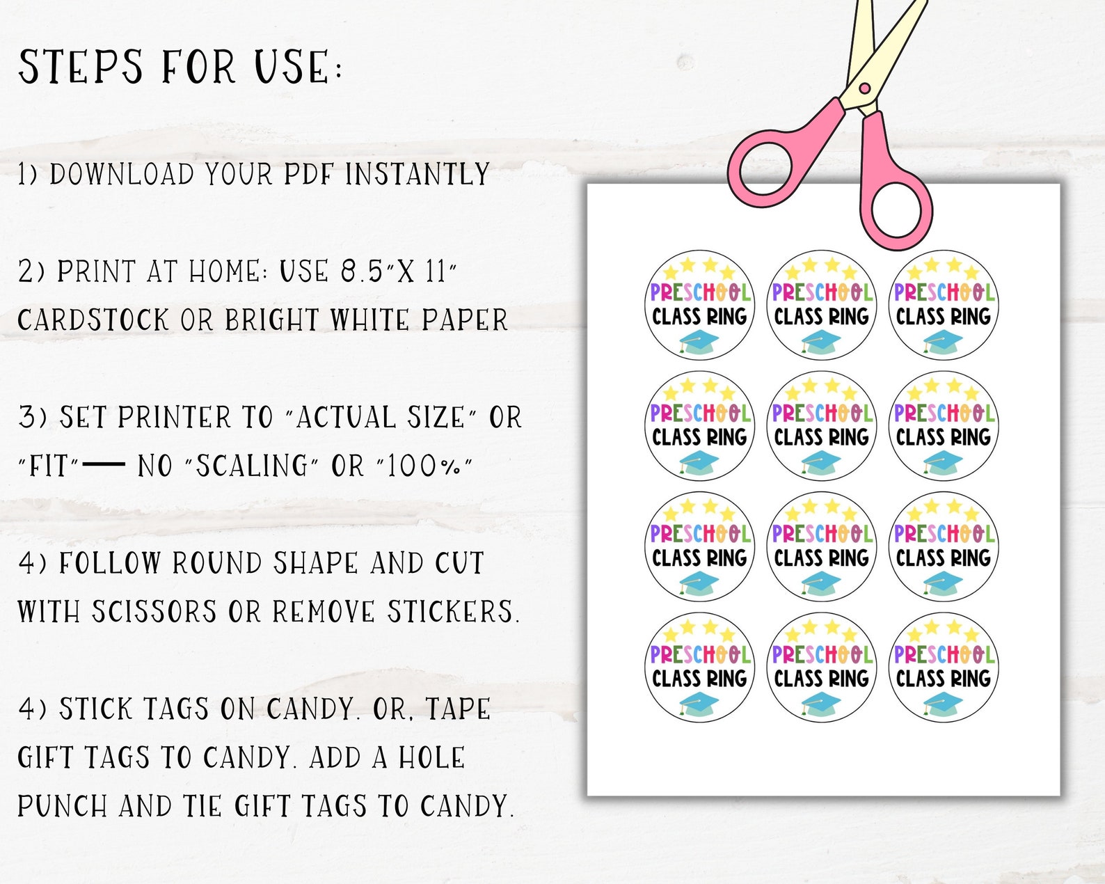 Preschool Graduation Class Ring Gift Tags or Stickers Pre-k - Etsy