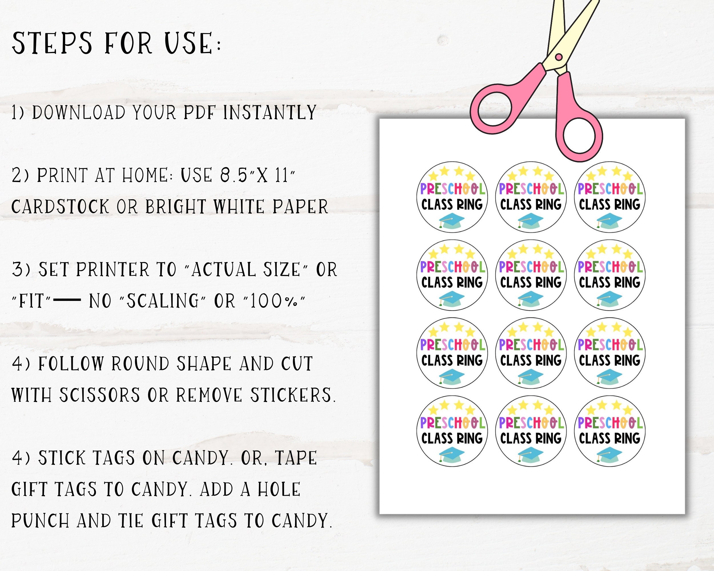 Preschool Graduation Class Ring Gift Tags or Stickers Pre-k - Etsy