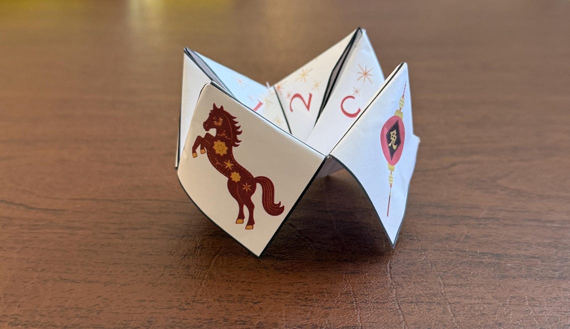 Printable Lunar New Year Cootie Catcher, Chinese New Year Fortune ...
