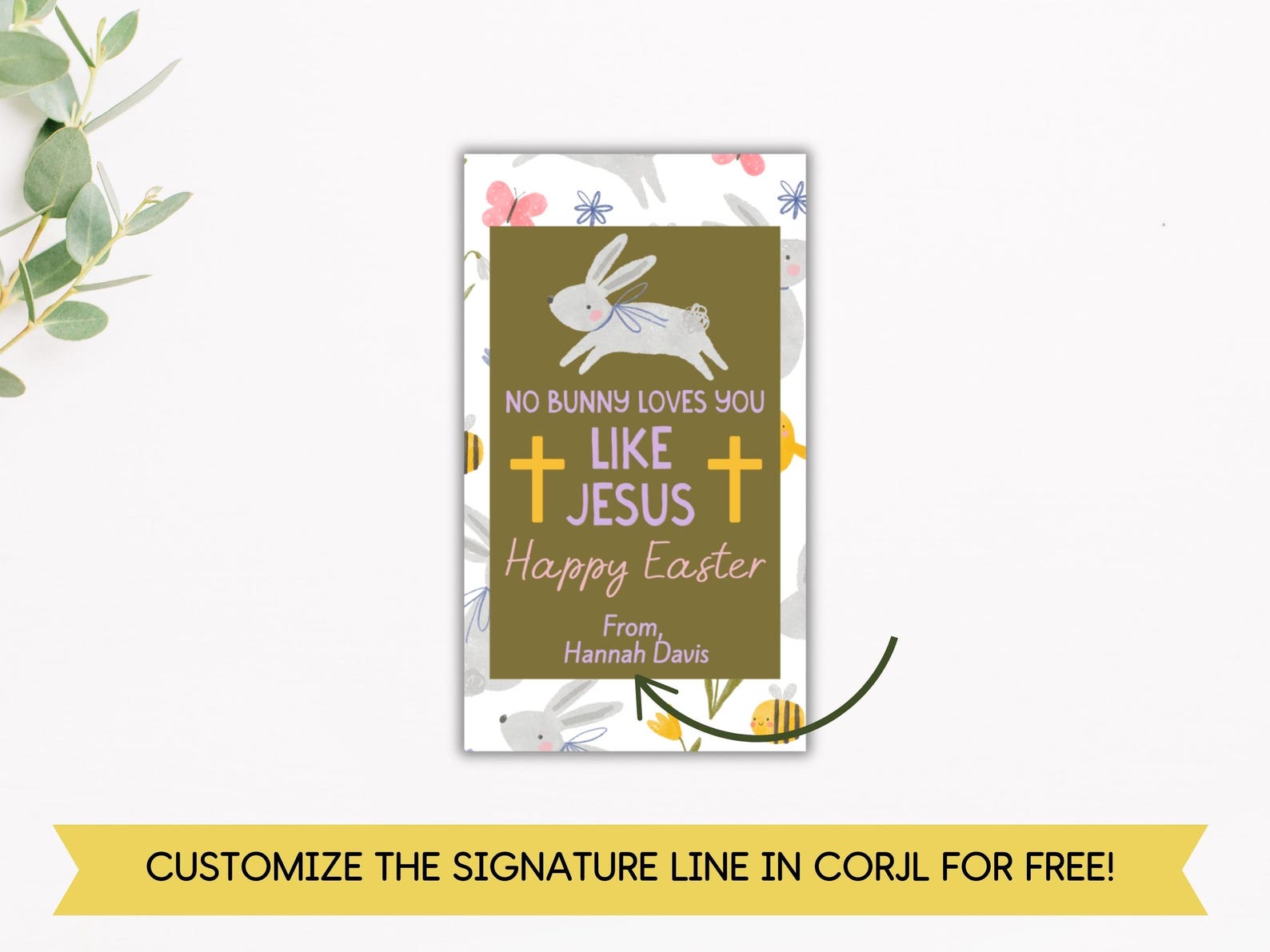 No Bunny Loves You Like Jesus Printable Easter Tag, Editable Easter ...