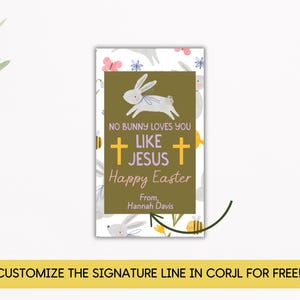 No Bunny Loves You Like Jesus Printable Easter Tag, Editable Easter ...