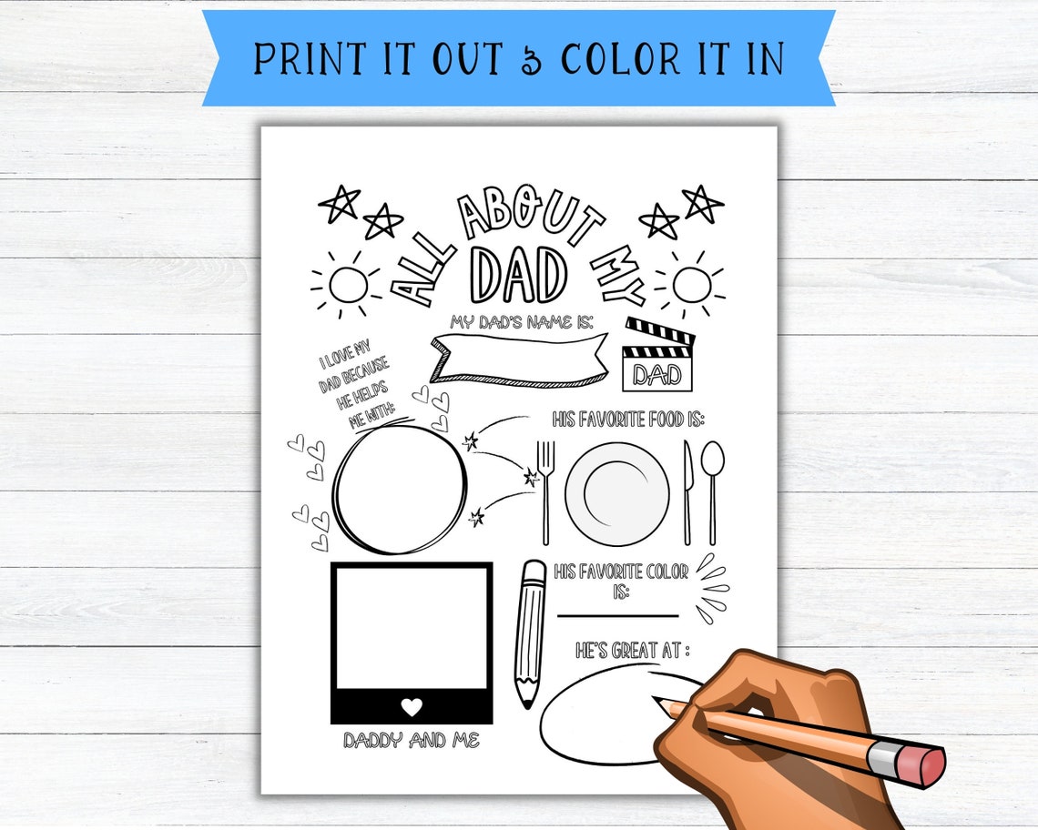 All About My Dad Printable Father's Day Questionnaire All About Dad Dad ...