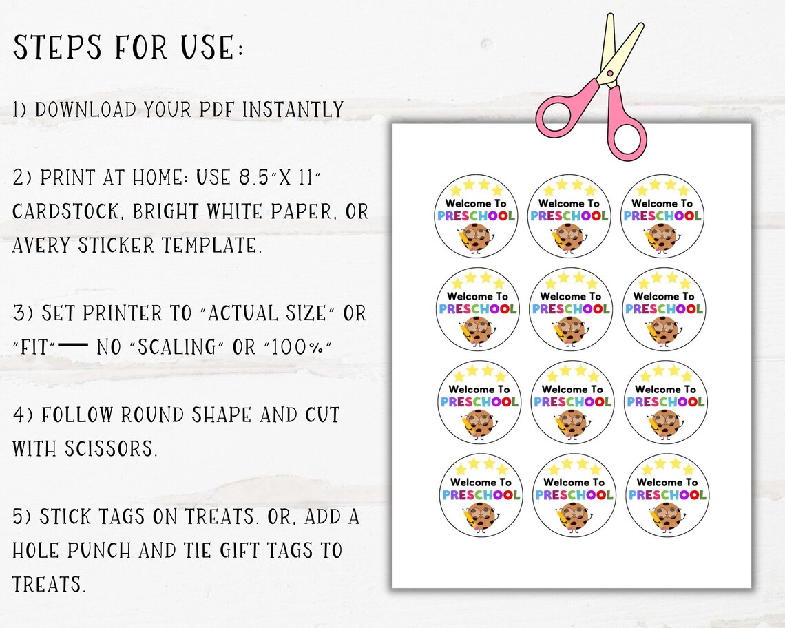 Welcome to Preschool Gift Tags or Stickers Back to School - Etsy